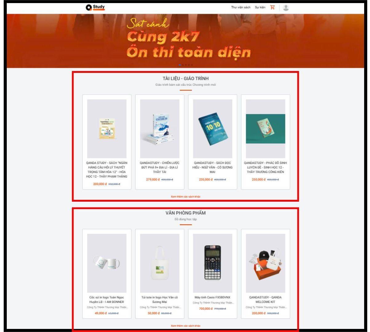 Bước 4: Click chuột vào sản phẩm muốn mua